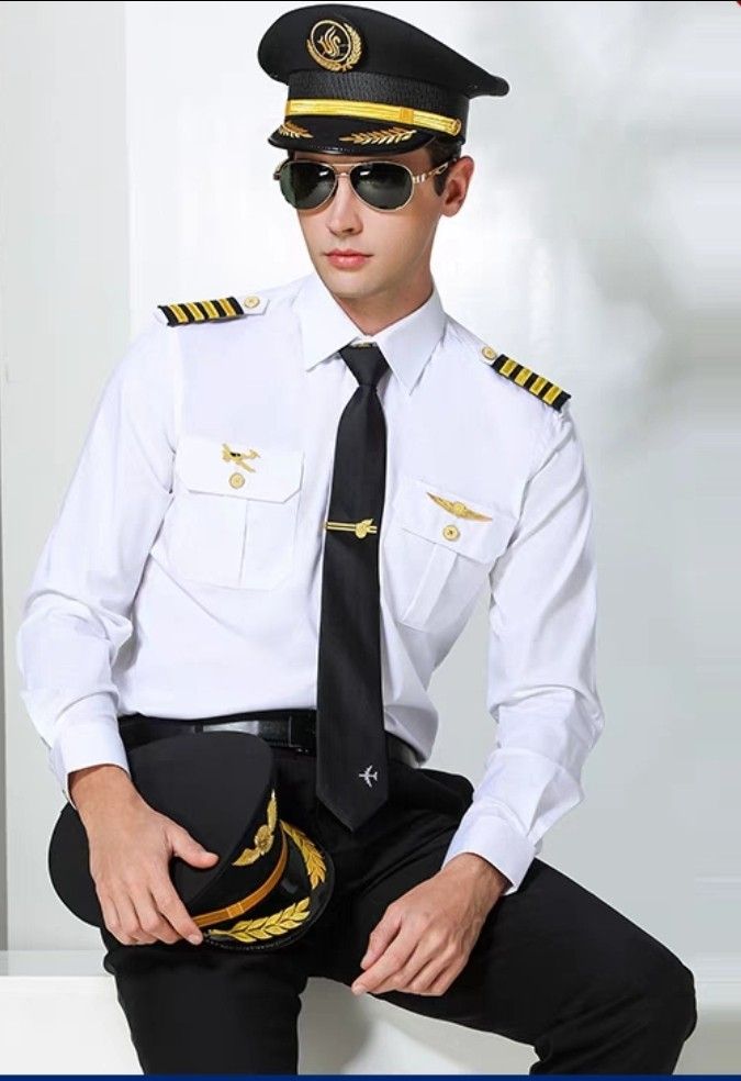 Pilot Uniform/ costum., Men's Fashion, Tops & Sets, Formal Shirts on ...