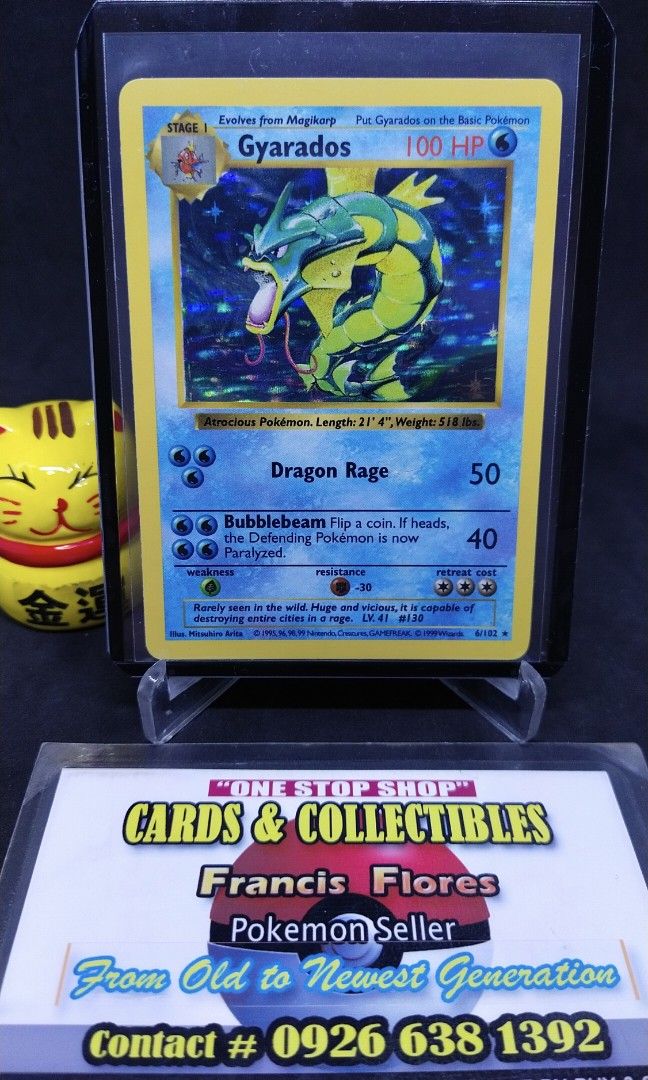Pokemon Card - GYARADOS #6 - HOLO (BASE SET (SHADOWLESS) / YEAR 1999 ...