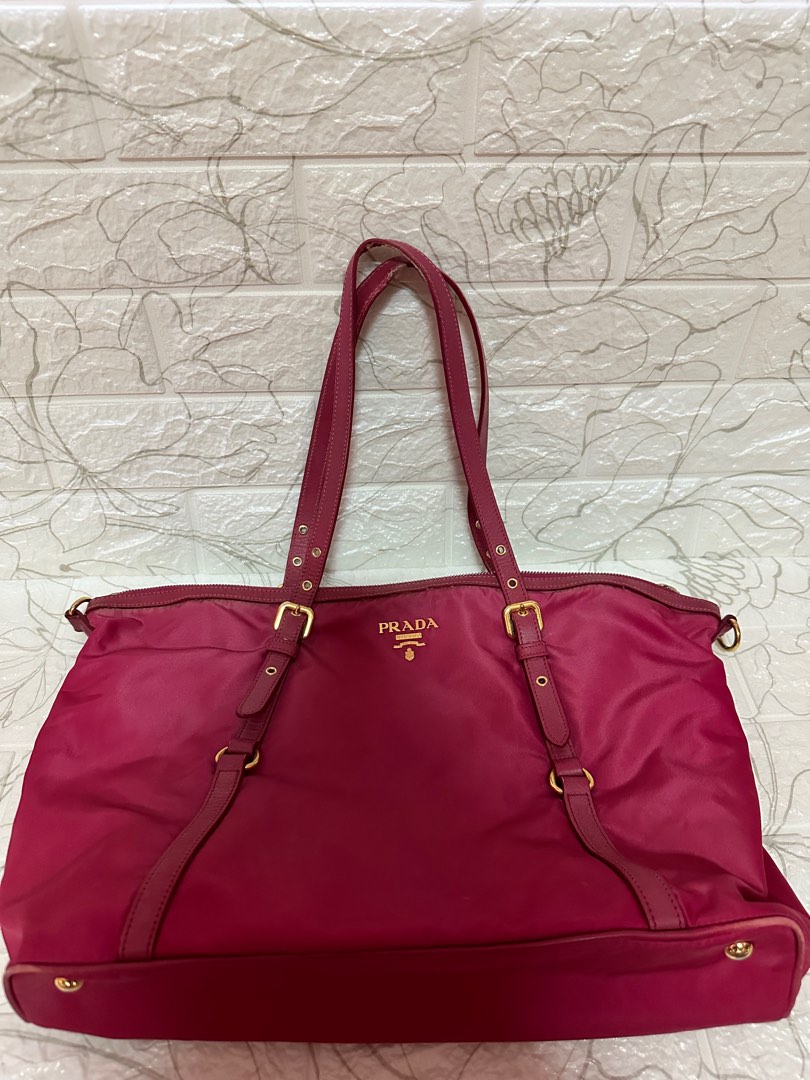 Prada Nylon Bag Large Deep Pink Luxury Bags And Wallets On Carousell