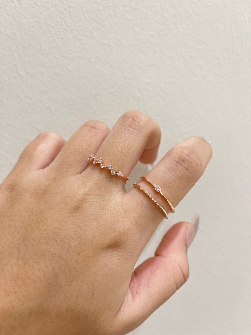 Preloved rings set korean style (1 pair), Women's Fashion, Jewelry ...