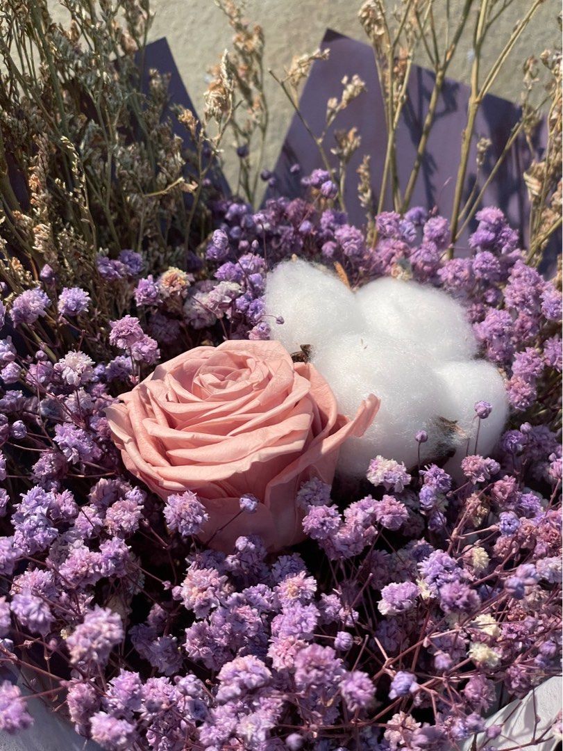 Preserved Baby Breath Rose Bouquet / Girlfriend / Anniversary ...