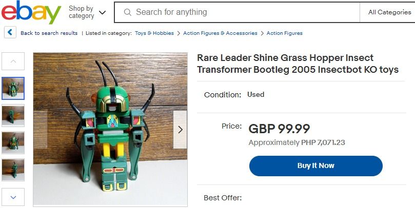 Rare Leader Shine Grass Hopper Insect Transformer Insectbot KO toys VT ...