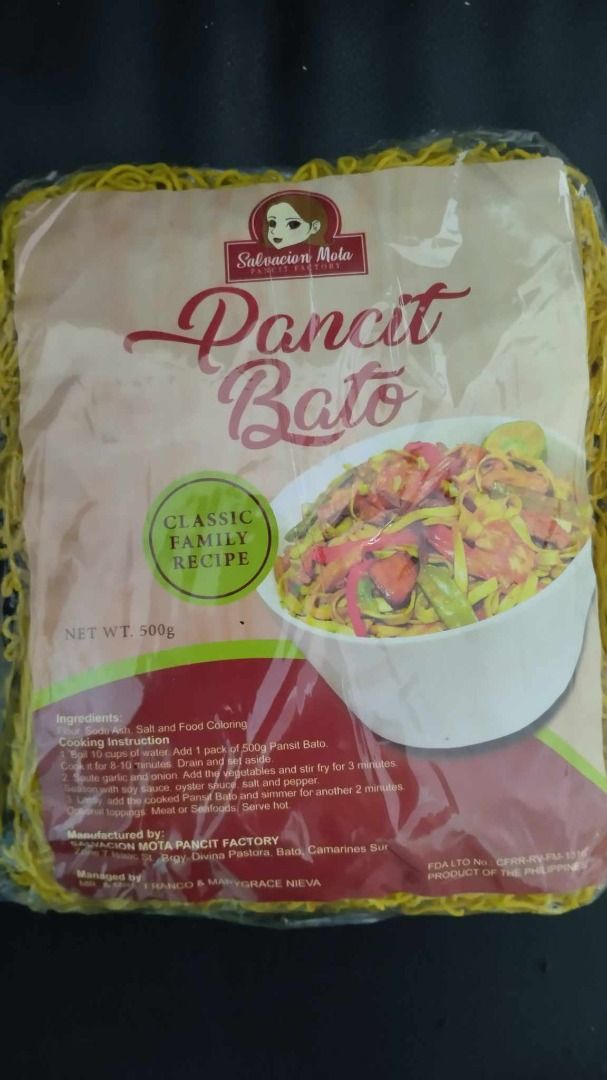 Salvacion Mota (Pancit Bato Bicol), Food & Drinks, Rice & Noodles on ...