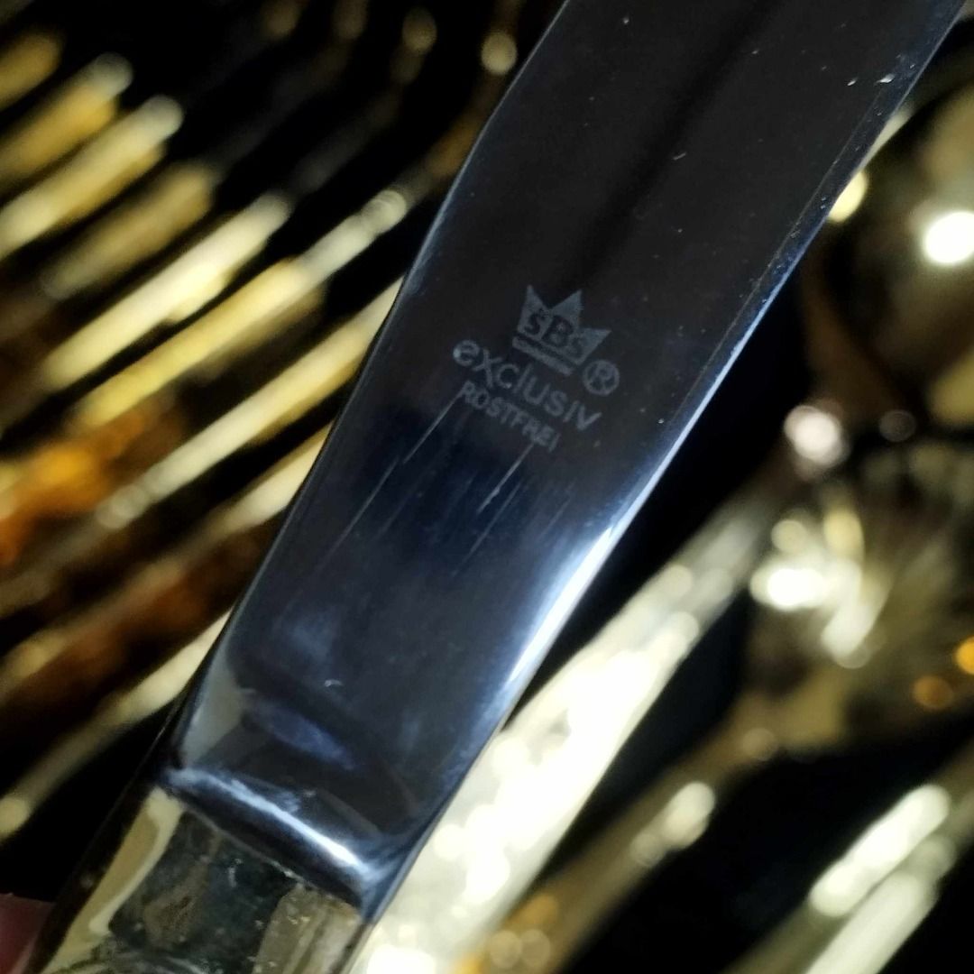 SBS Solingen 72 pcs cutlery set, 23/24ct. gold plate, Hobbies & Toys ...
