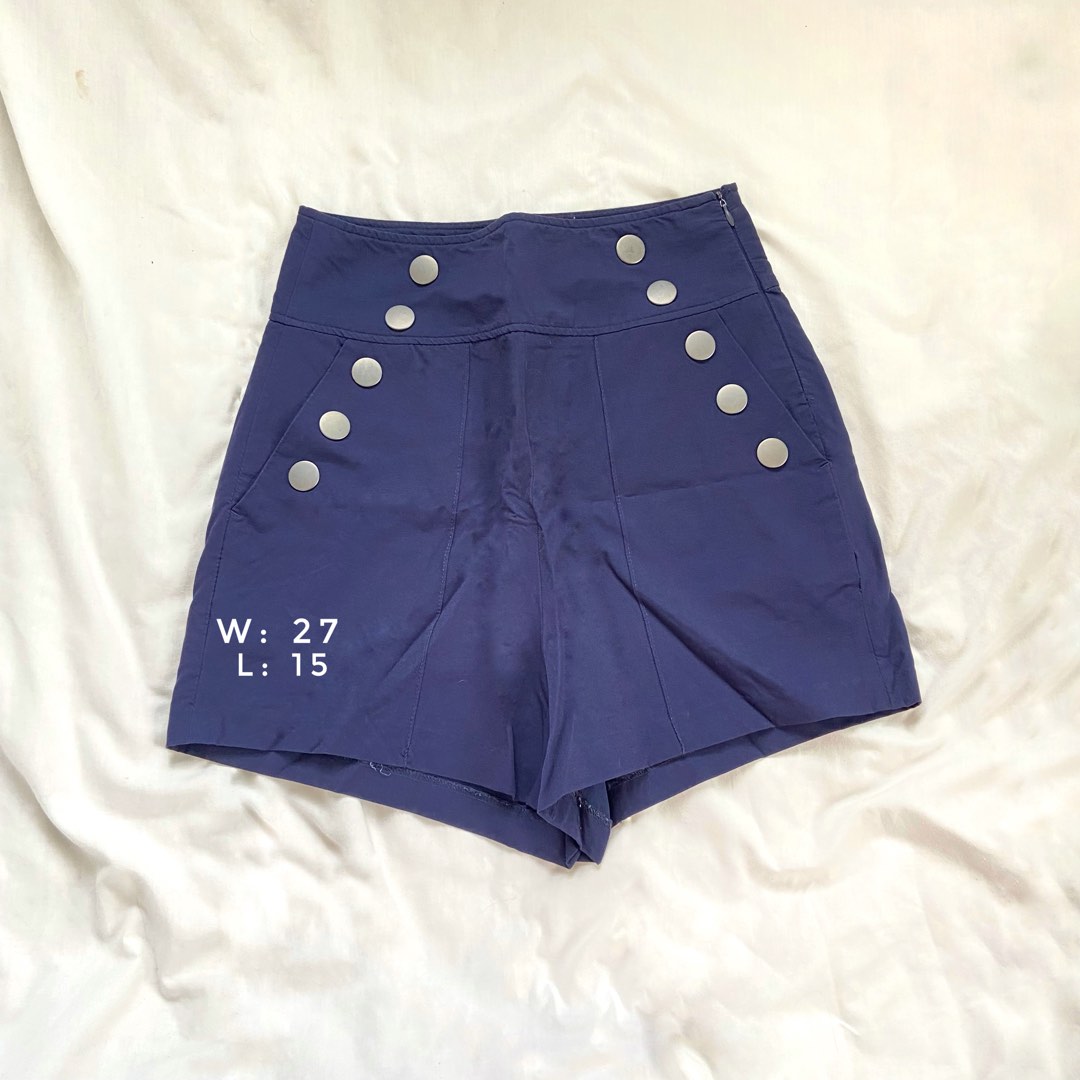 Semir Navy Blue High Waisted Short, Women's Fashion, Bottoms, Shorts on ...