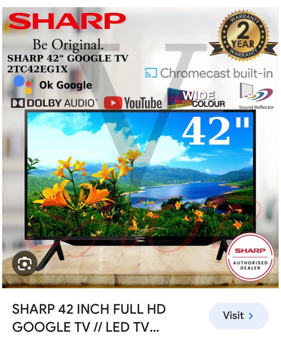 Sharp 42 inch full hd led google tv, TV & Home Appliances, TV ...