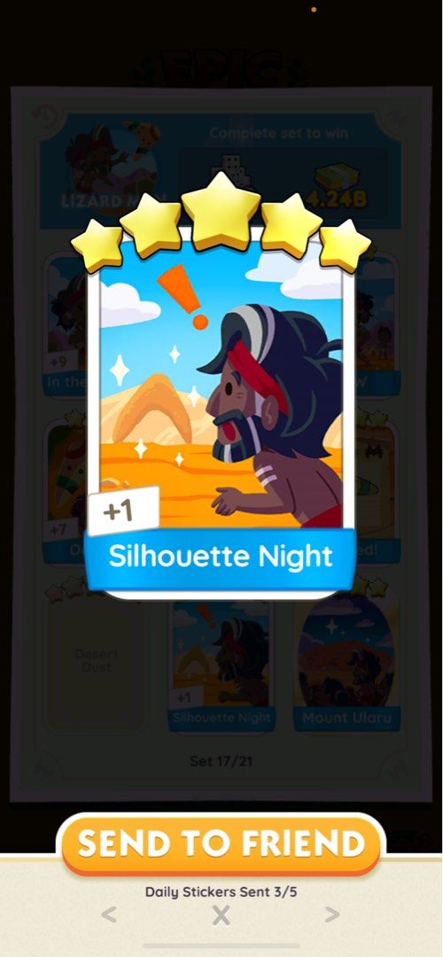 SILHOUETTE NIGHT MONOPOLY GO STICKER, Video Gaming, Video Games, Others ...