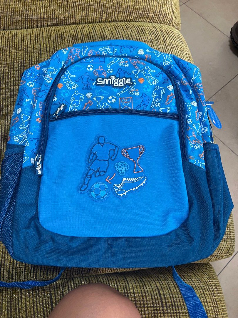 Smiggle Jump classic backpack blue soccer, Babies & Kids, Babies & Kids ...