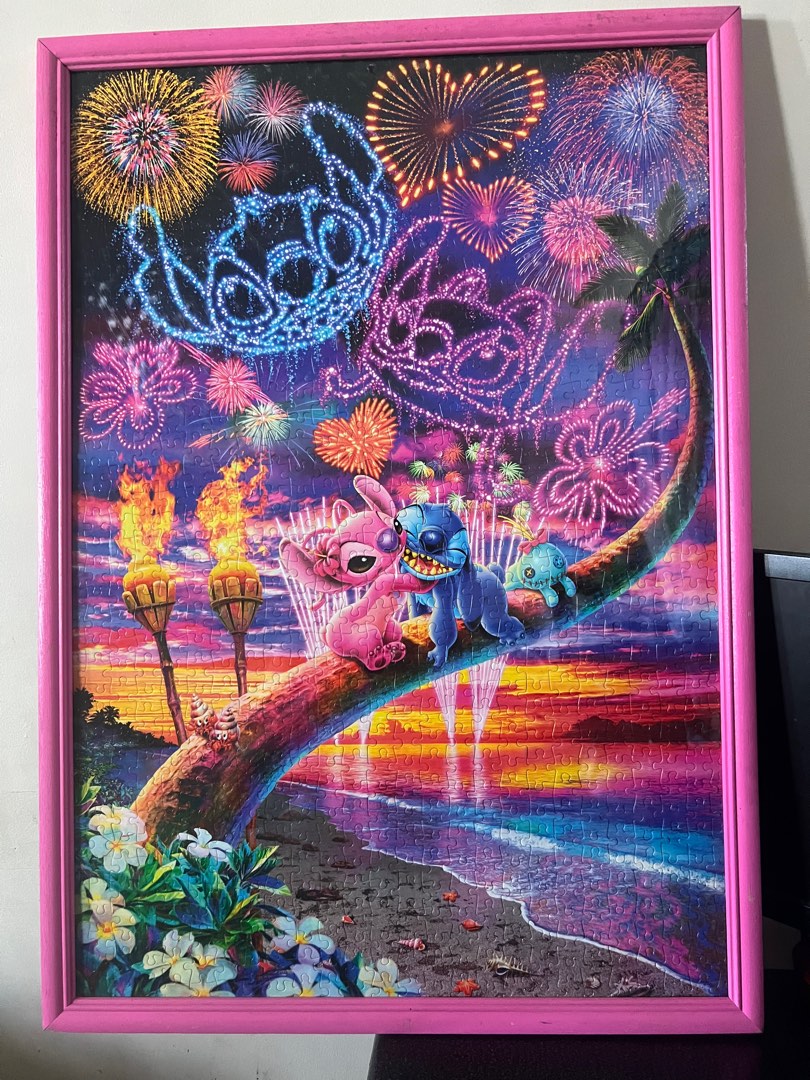 Stitch and Angel Puzzle Frame, Hobbies & Toys, Memorabilia ...