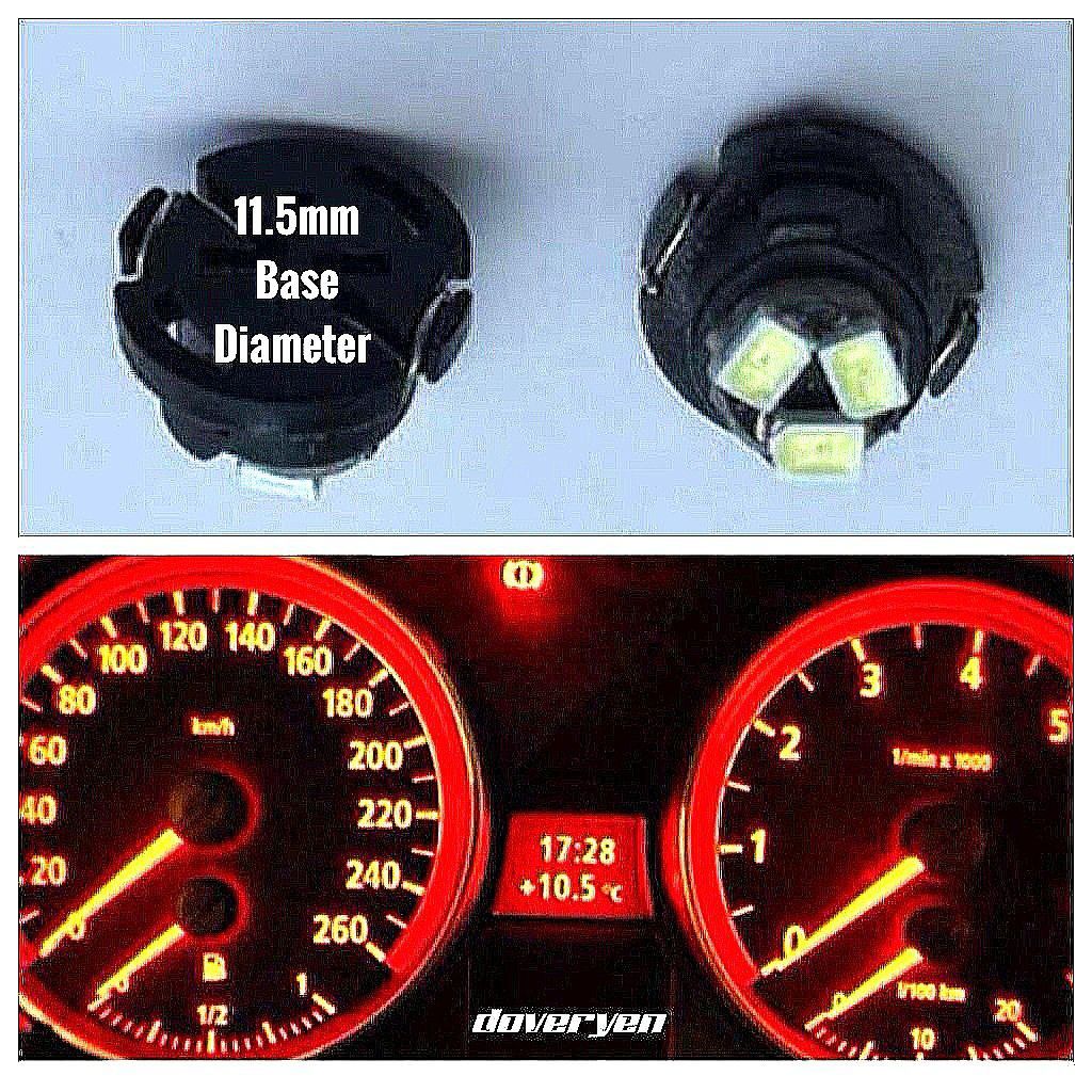 T5 Twist Lock / Flat Base Speedometer Dashboard LED Bulb - Fits ...