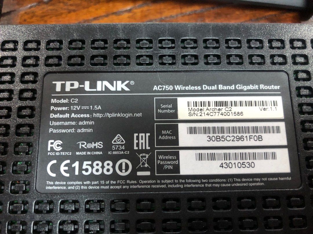 TP-LINK C2 AC750 Wireless Dual Band Gigabit Router., Computers & Tech ...
