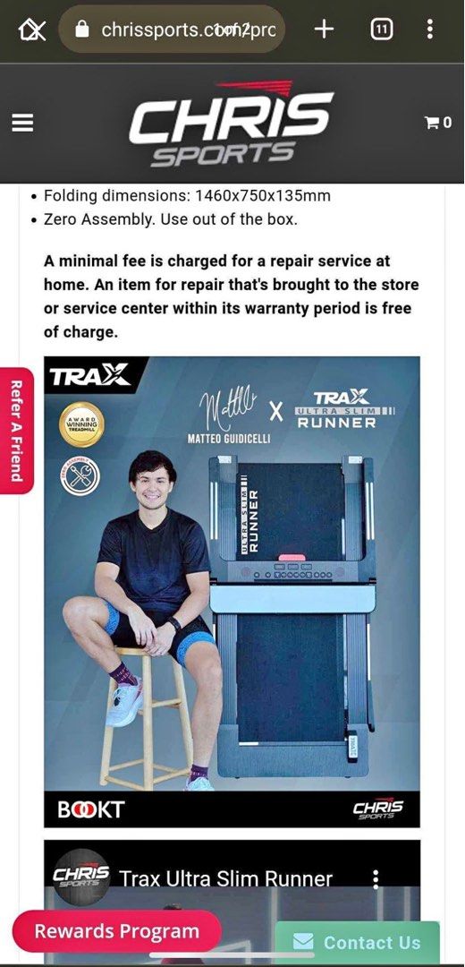 Treadmill Trax Ultra Slim Runner, Sports Equipment, Exercise & Fitness ...