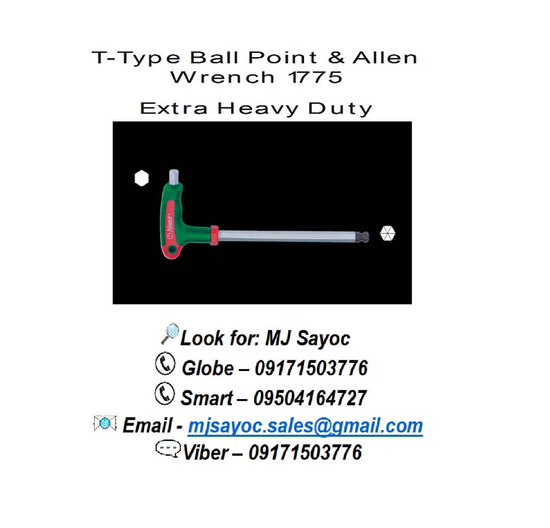 T-Type Ball Point & Allen Wrench 1775 Extra Heavy Duty, Commercial ...