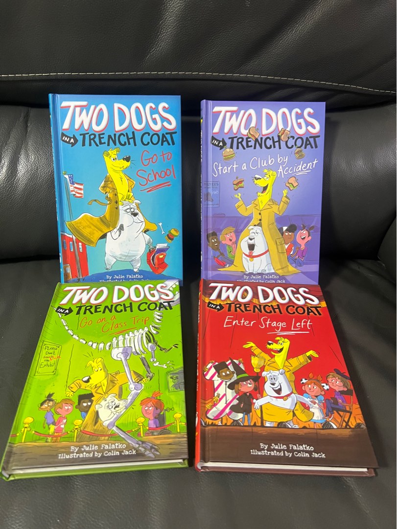 【現貨】全新Two Dogs in a Trench Coat 硬皮4本 適合8-12歲, 興趣及遊戲, 書本 & 文具, 小朋友書 ...