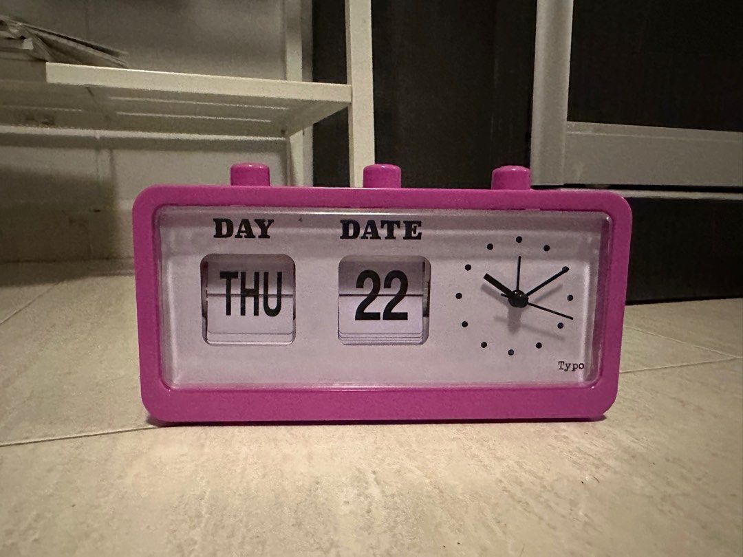 Typo Clock, Furniture & Home Living, Home Decor, Clocks on Carousell