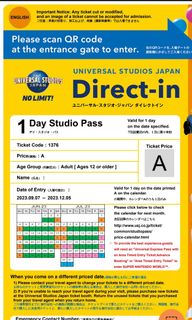 Universal studio japan (USJ ticket), Tickets & Vouchers, Event Tickets ...