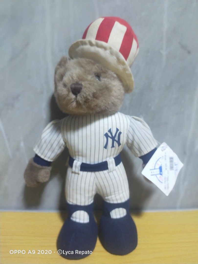Vintage 1998 New York Yankees Teddy Bear Baseball MLB Stuff Plush 13 ...