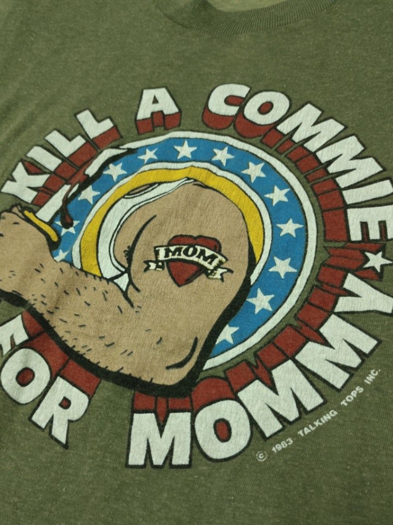 VINTAGE 80'S T SHIRT, KILL A COMMIE FOR MOMMY RAMONES, Men's Fashion ...