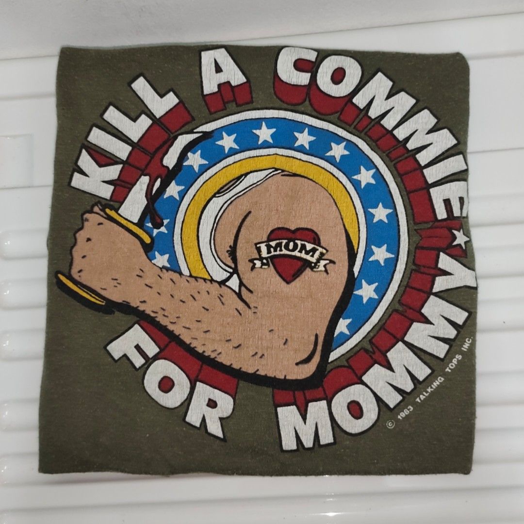 VINTAGE 80'S T SHIRT, KILL A COMMIE FOR MOMMY RAMONES, Men's Fashion ...