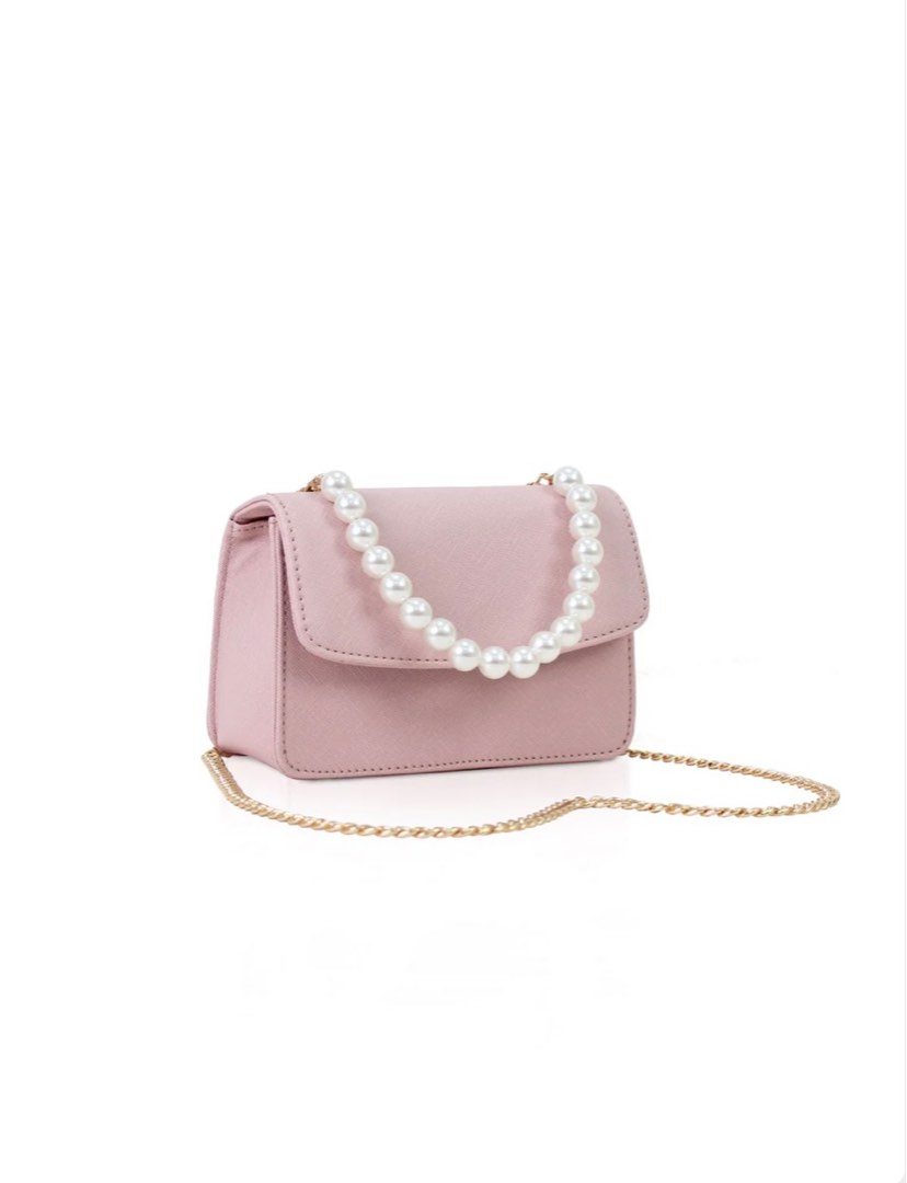 Voir Mini Crossbody Bag with Pearl in Pink, Women's Fashion, Bags ...
