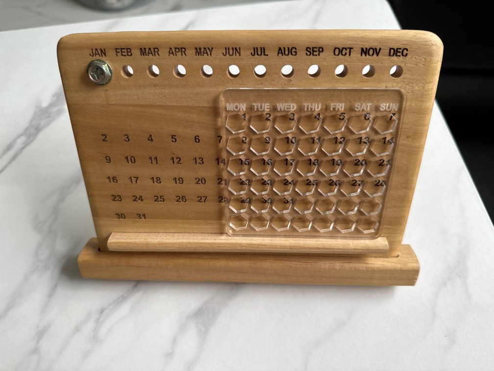 Wooden Calendar (Usable Every Year), Hobbies & Toys, Stationery & Craft ...