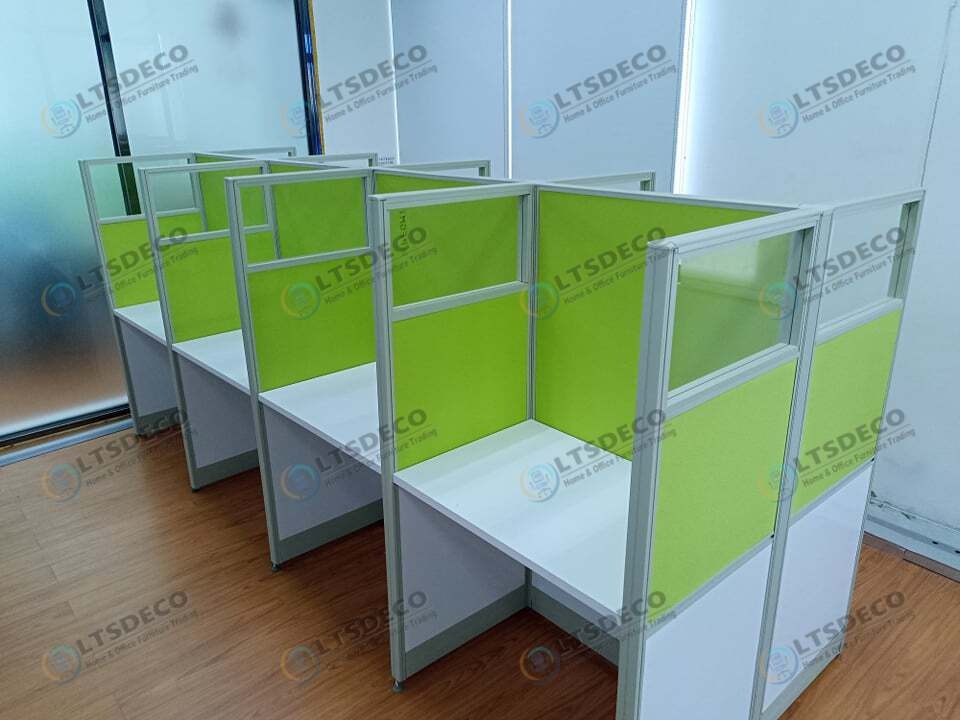 workstation fabric with glass table office partition furniture modular ...
