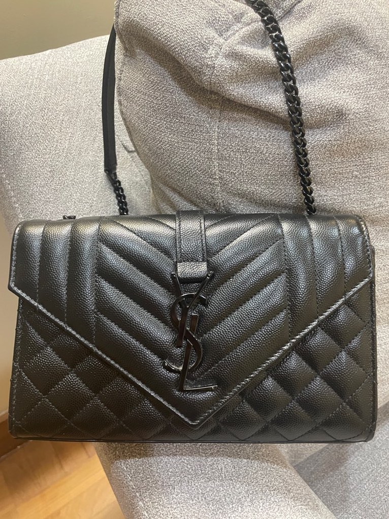 YSL Small Envelope Black Noir, Luxury, Bags & Wallets on Carousell
