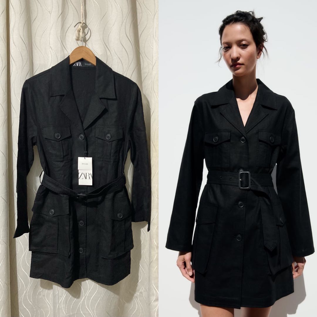 Zara Linen Dress, Women's Fashion, Dresses & Sets, Dresses on Carousell