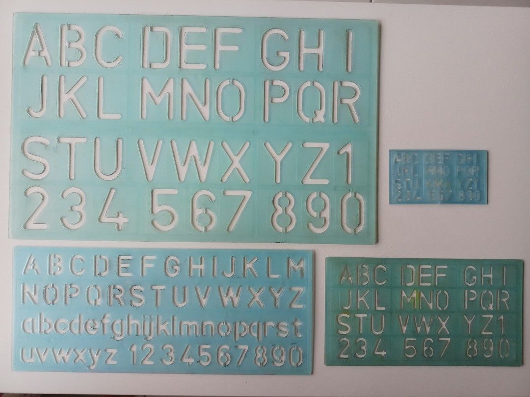 10 Nos. LETTERING AND SHAPES STENCILS, Hobbies & Toys, Stationery ...