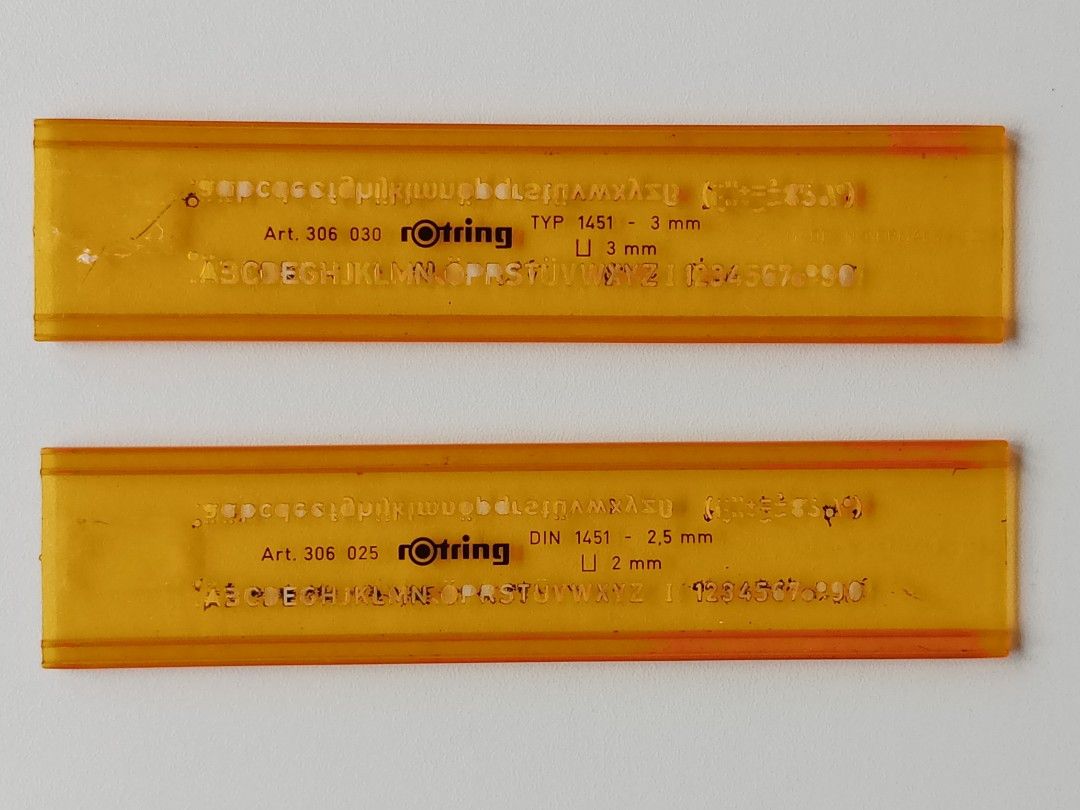 14 Nos. LETTERING STENCILS (STAEDTLER, ROTRING, FABER CASTELL & HOPE ...
