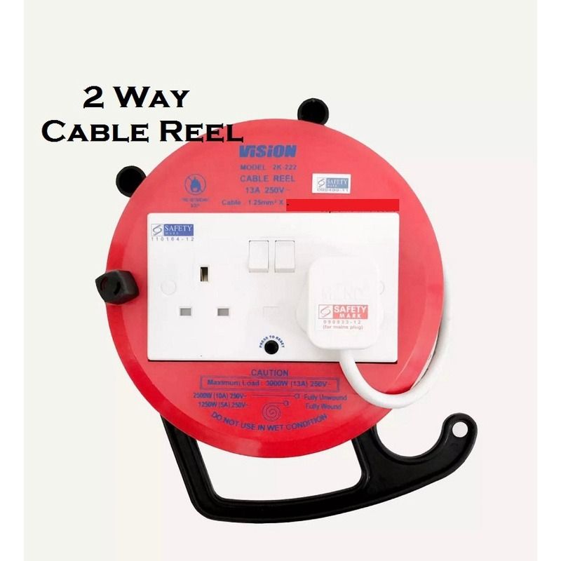 1 WAY 2 WAY EXTENSION CABLE REEL/ SOCKET/ WIRE REEL/ Safety Mark ...