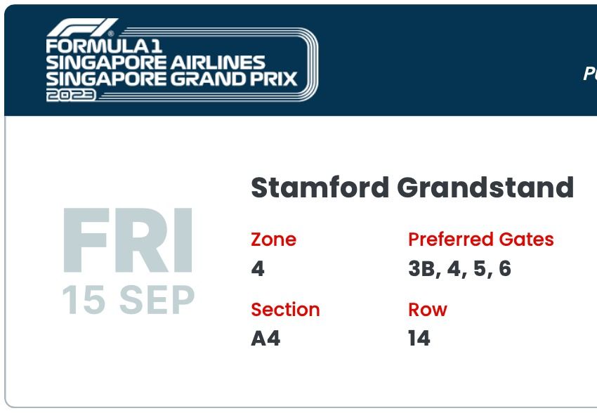 F1 2023 Tickets
