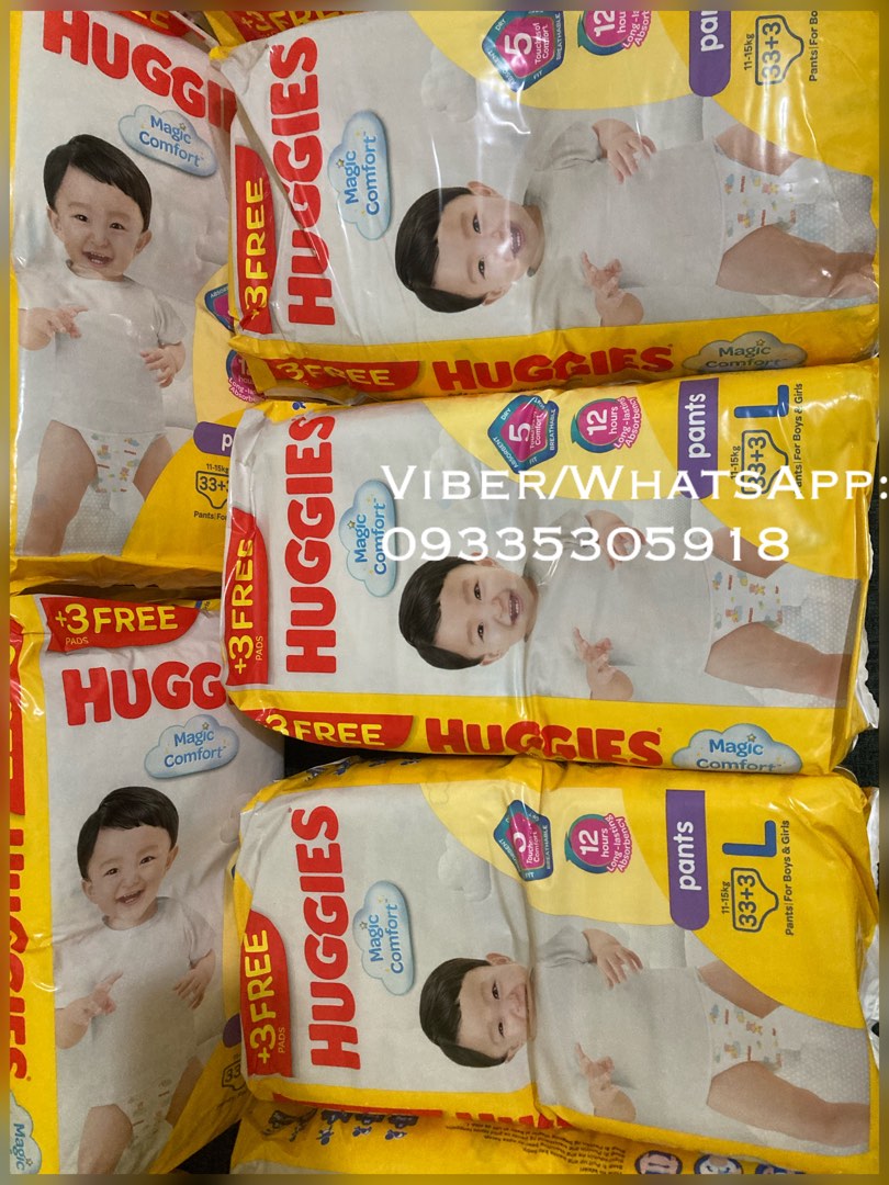 36pcs per pack Large Pants Huggies Diapers magic comfort, Babies & Kids ...