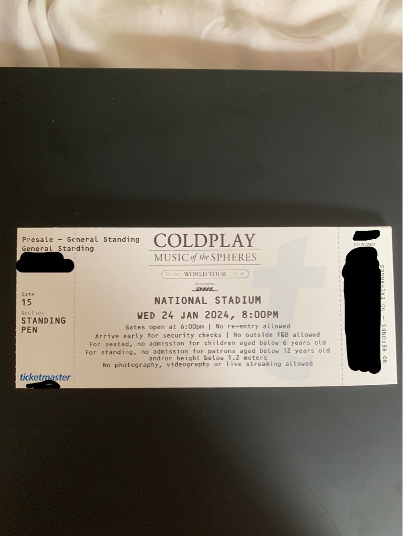 6X Coldplay music of the spheres general standing tickets, Tickets ...