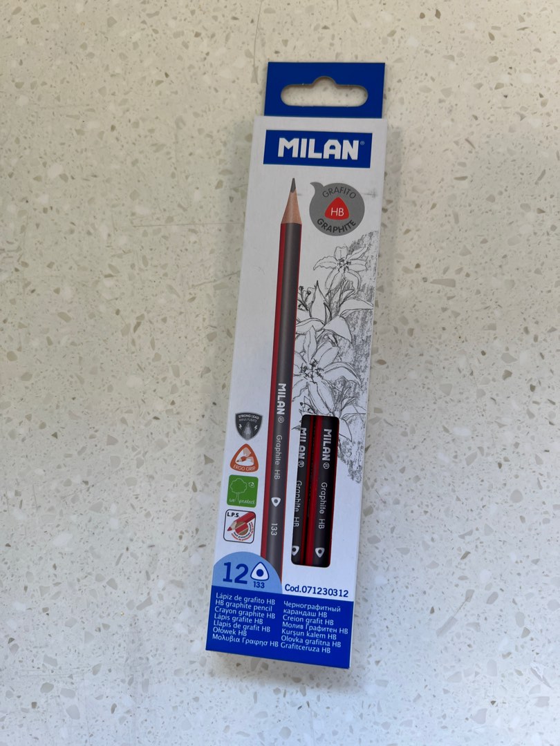 鉛筆 MILAN 133 HB Triangular Graphite Pencils 12 pcs, 興趣及遊戲, 手作＆自家設計, 文具 ...