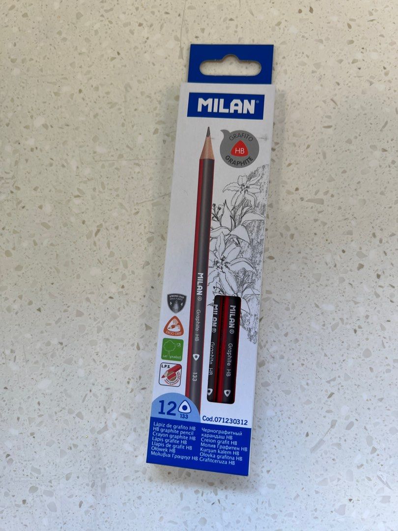 鉛筆 MILAN 133 HB Triangular Graphite Pencils 12 pcs, 興趣及遊戲, 手作＆自家設計, 文具 ...