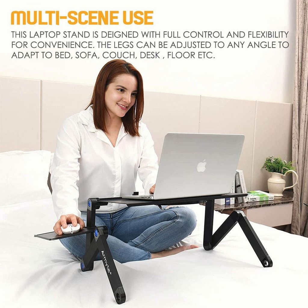 Adjustable Vented Laptop Table Laptop Computer Desk Portable Stand ...