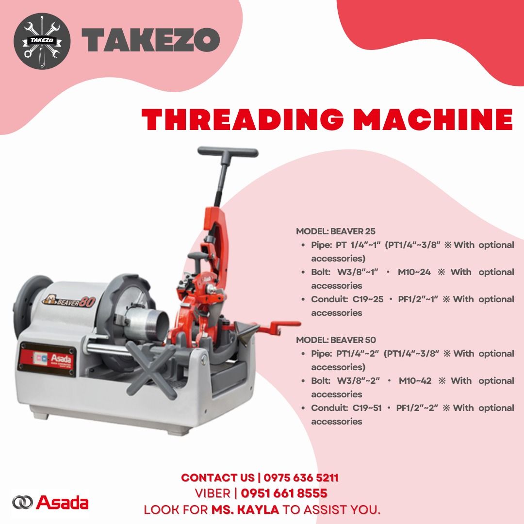 "ASADA" THREADING MACHINE, Commercial & Industrial, Construction Tools ...
