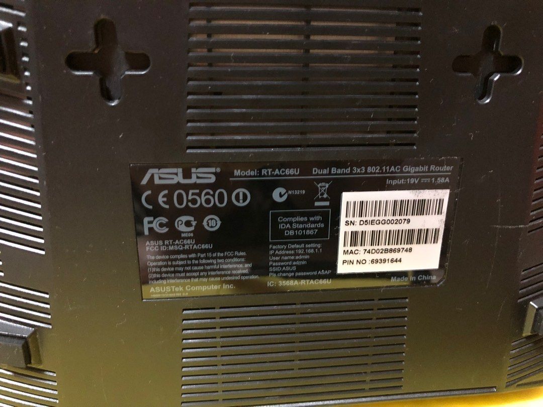 Asus Gigabit Router RT-AC66U Dual Band, Computers & Tech, Parts ...