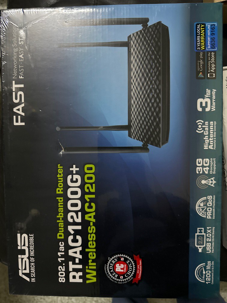 Asus RT-AC 1200G+ wireless -AC1200, Computers & Tech, Parts ...