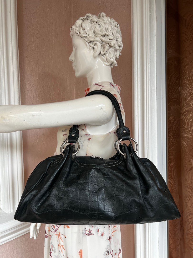 Authentic Esquire Paris Shoulder Hobo Leather Bag in Black, Women's ...