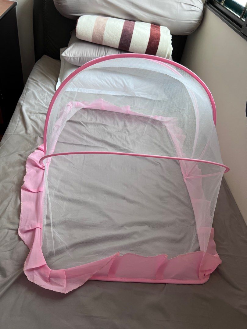 Foldable Baby Cot Playpen Crib Mosquito Net Cover, Babies & Kids, Baby ...