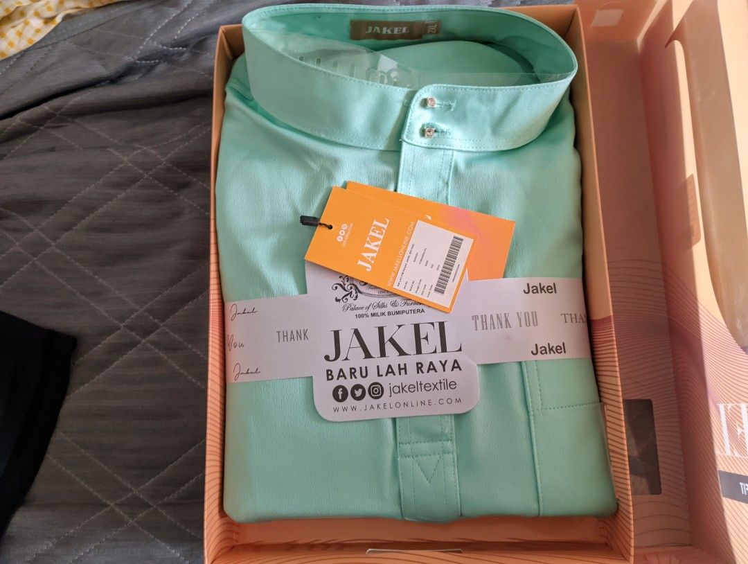 2 helai Baju melayu Baru Tiffany blue jackel, Men's Fashion, Muslim ...