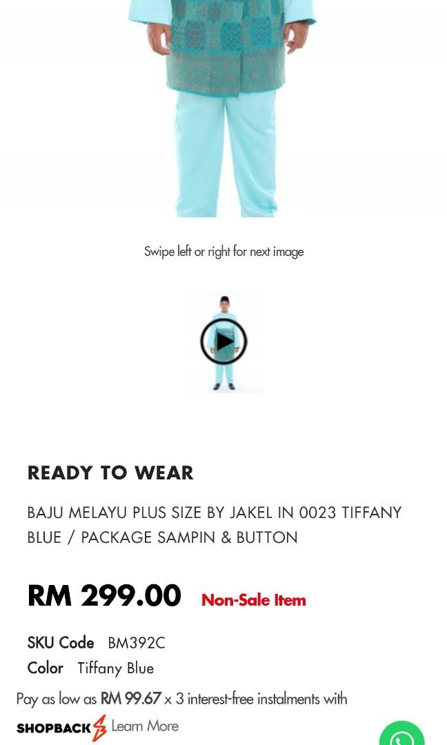 2 helai Baju melayu Baru Tiffany blue jackel, Men's Fashion, Muslim ...