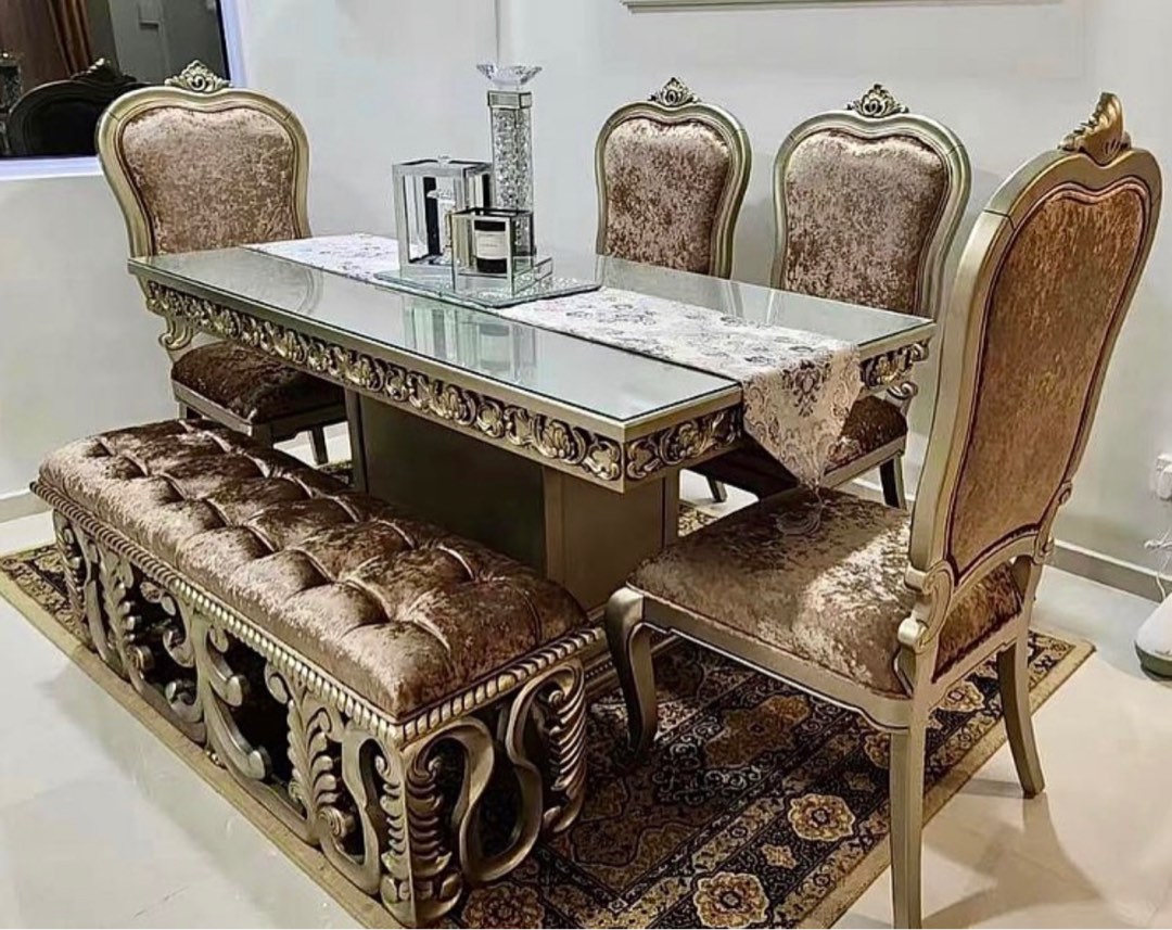Baroque Dining Table Set, Furniture & Home Living, Furniture, Tables ...