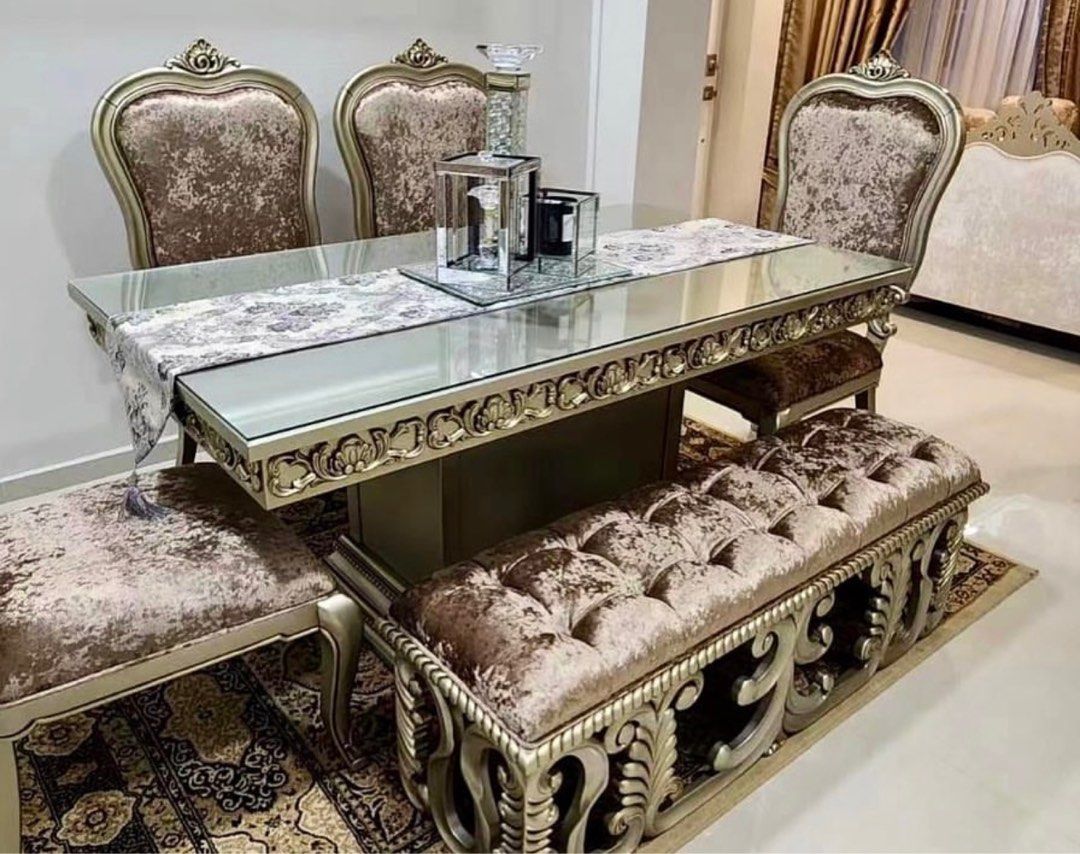 Baroque Dining Table Set, Furniture & Home Living, Furniture, Tables ...