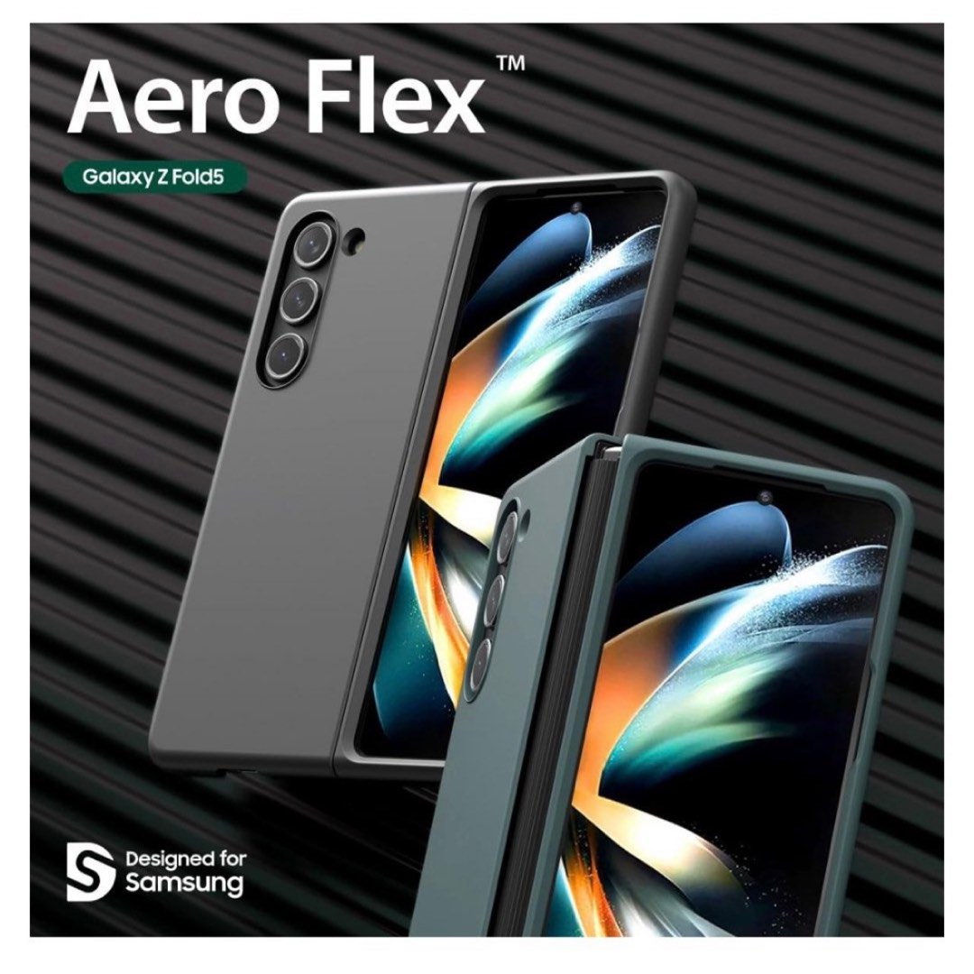 BLACK ARAREE AERO FLEX CASE WITH MAGSAFE 360 RING FOR GALAXY Z FOLD 5 ...