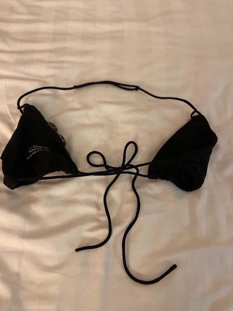 Black Bikini Adorned with Shells from Bali, Women's Fashion, Swimwear ...