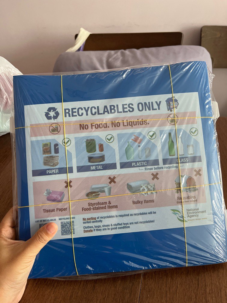 Blue box (home use) for recycleables, Furniture & Home Living, Home ...