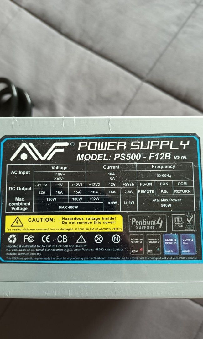 BNIB AVF 500W PSU Power Supply, Computers & Tech, Parts & Accessories ...